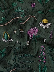 MK Lůžkoviny Bavlněný povlak na polštář Renforcé 40 x 60 cm - Herbář tmavě zelený