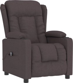 Elektrické polohovací křeslo tmavě hnědé textil 3098782