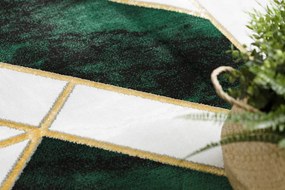 Dywany Łuszczów, Kusový koberec Emerald 1015 green and gold kruh, 200x200 (průměr) kruh, zelená, ložnice