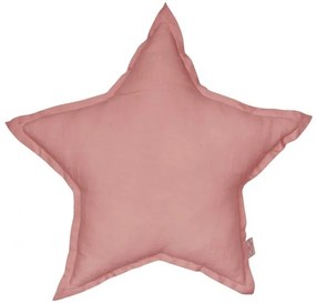 COTTON & SWEETS Polštářek Lněný Hvězda sladká růžová, 44 cm