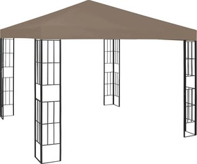 Altán se světelnými LED řetězy 3 x 3 m taupe 3070324
