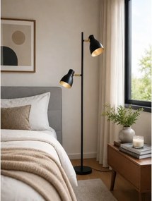 LED Stojací lampa 2xE27/7W/230V 2700K černá