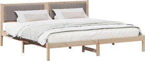 Rám postele s čelo Taupe 200 x 200 cm Masivní borové dřevo 3394241