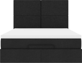 Osmanský rám postele s matrací černá 140x200cm textil 3313080
