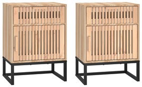 vidaXL Noční stolky 2 ks 40 x 30 x 55,5 cm kompozitní dřevo a železo