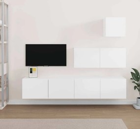 vidaXL 4dílný set TV skříněk kompozitní dřevo [3114651] Barva: Bílá