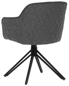 AUTRONIC Jídelní a konferenční židle, potah tmavě šedá látka, kovové nohy, černý mat