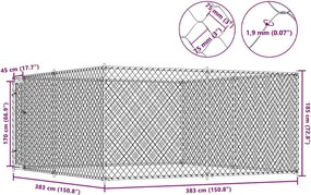 vidaXL Marketos Venkovní psí kotec 383 x 383 x 185 cm