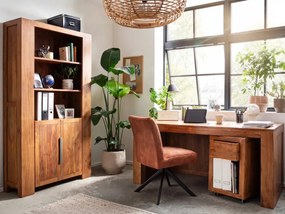 furniture-nabytek.cz - Knihovna Osvaro akácie - Stříbrné kovové úchytky
