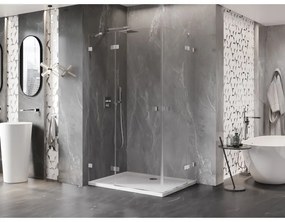 Mexen Lunar Duo výklopný sprchový kout 100 x 70 cm, 8mm čiré sklo, chromový profil, 834-100L-070P-01-00