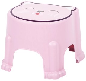 Hatu Dětská plastová stolička Kočka růžová, 29,6 x 20,5 x 26 cm