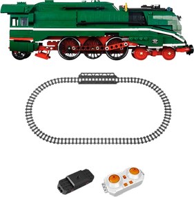 LEAN Toys Stavebnicové kostky – parní lokomotiva s dálkovým ovládáním RC, 2348 dílů