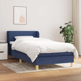 Box spring postel s matrací modrá 90x200 cm textil,  3126619