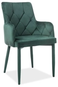 Jídelní židle Ricardo Velvet, zelená / černá