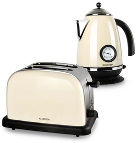 AQUAViTA Creme, krémová, snídaňová sada, 2200W rychlovarná konvice + 1000W topinkovač