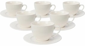 Sada 6 porcelánových šálků s podšálky Linie 240 ml