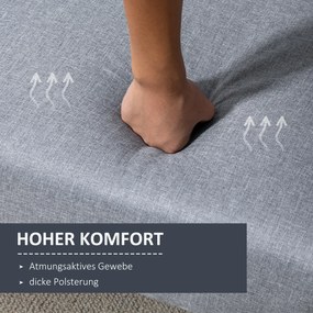 HOMCOM Rozkládací pohovka, 2místná pohovka s funkcí spaní, Nastavitelné opěradlo, Silný čalouněný gauč, Područka, Rozkládací pohovka na dřevěných nož…