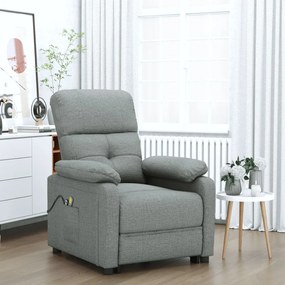Elektrické Masážní Křeslo Tmavě Šedé Textil - vínová červená