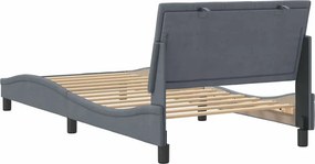 Rám postele bez matrace Hanko tmavě šedá 100 x 200 cm samet 3207832