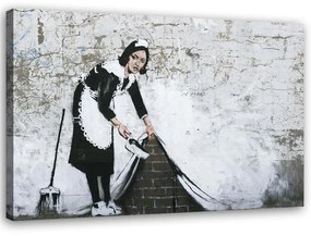 Gario Obraz na plátně Banksy maid - street art mural Rozměry: 60 x 40 cm