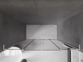 Mexen Velar L Duo, posuvné sprchové dveře do otvoru 170 cm, 8mm šedé sklo, broušená ocel, 871-170-003-42-97