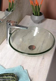 Sapho, RIPPLE skleněné umyvadlo průměr 42 cm, 2501-18