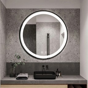 Tutumi Rea, LED zrcadlo 80cm s černým rámem MMJ P11397, HOM-05514