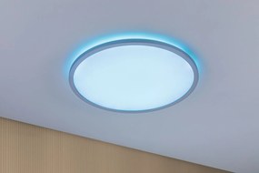 Paulmann 71019 Atria Shine, matně chromové stropní svítidlo s korónou RGBW, 20W LED 4000K, průměr 42cm, dálkové ovládání