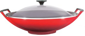 Wok Tradition Collection se skleněnou pokličkou 36 cm višňový