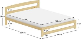 Postel s roštem, přírodní, 160x200, AZRA Kondela 0000411690