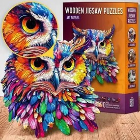 EscapeWelt Dřevěné puzzle Sova / 200 dílků /  Obtížnost: střední/ od 8