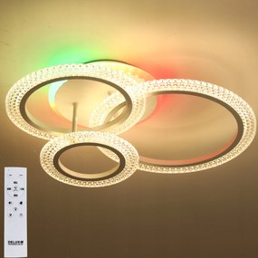 závěsné stropní svítidlo moderní bílá Rgb Lustr Stropní Svítidlo Led Dálkový Ovladač 46W