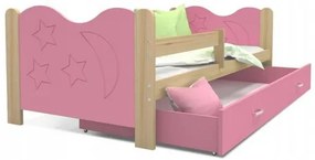 DOBRESNY Moderní dětská postel MIKOLAJ Color 160x80 cm BOROVICE-RŮŽOVÁ