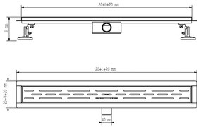 BPS-koupelny Sprchový odtokový žlab 2in1 DL01 FIX  90 cm, satén