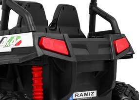 Ramiz Terénní bugina Strong pro děti bílá + pohon 4x4 + dálkové ovládání + nosič zavazadel + rádio MP3 + LED