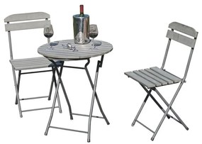 Šedý zahradní jídelní set pro 2 Lugo – Garden Pleasure