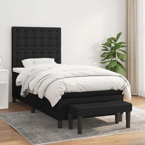 Box spring postel s matrací černá 90x190 cm textil,  3136879