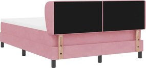 Postel s boxspringem s čelo Růžová 140 x 200 cm samet 3340339