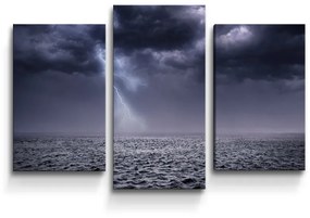 Sablio Obraz - 3-dílný Bouře nad mořem - 75x50 cm