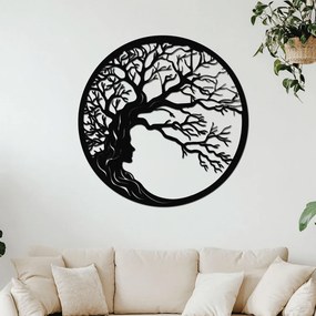 dřevo života Dřevěný strom VĚDOMÍ na zeď Zvolte rozměr (cm): 95x95, Zvolte barvu dekoru: Černá