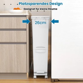 Costway 3 v 1 Multifunkční odpadkový koš s výklopným spodním košem kuchyňský