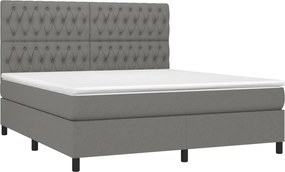 Box spring postel s matrací tmavě šedá 180x200 cm textil 3142034
