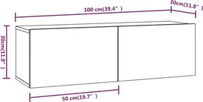 vidaXL 4dílný set TV skříněk kompozitní dřevo [3114534] Barva: Betonová šedá