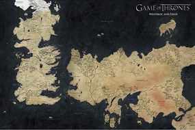 Plakát, Obraz - Hra o Trůny - Westeros Map, (91.5 x 61 cm)