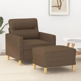 Křeslo s podnožkou hnědé 60 cm textil 3201068