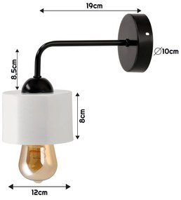 BERGE Nástěnná lampa 1x E27 HRNEK BÍLÁ