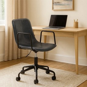 Tmavě šedá kancelářská židle z imitace kůže Branson – Premier Housewares