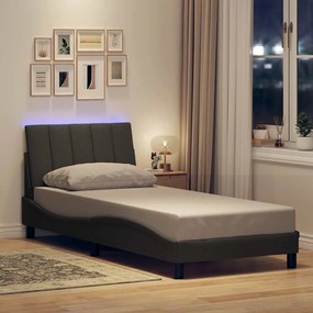 Rám postele bez matrace Hanko tmavě šedý 90 x 200 cm textil 3310434