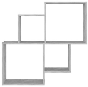 Nástěnná krychlová police šedá 80 x 15 x 78,5 cm dřevotříska - Default Title