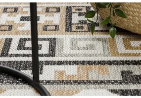 koberec SISAL COOPER Aztécký, Etno, Cikcak 22218 ecru / černý velikost 180x270 cm | krásné koberce cz